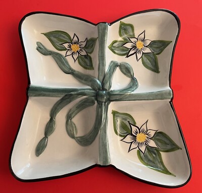 Gates Ware By Laurie Ware Chip N Dip/Relish Serving Dish | eBay