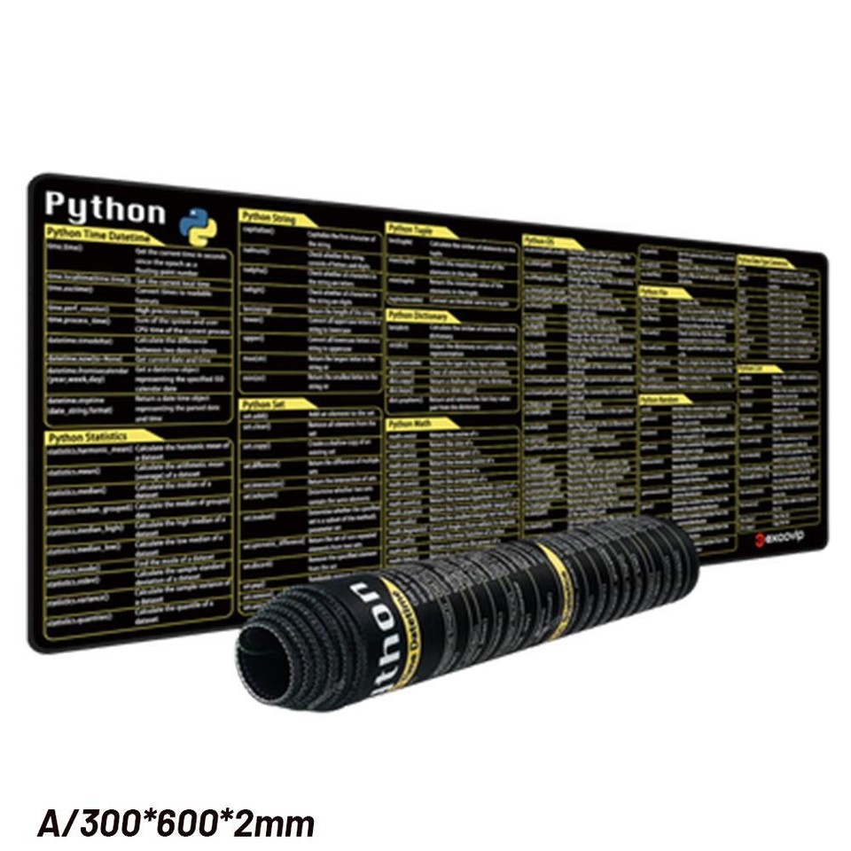 Python Programing Mouse Pad Large Shortcuts Cheat Sheet Keyboard ...