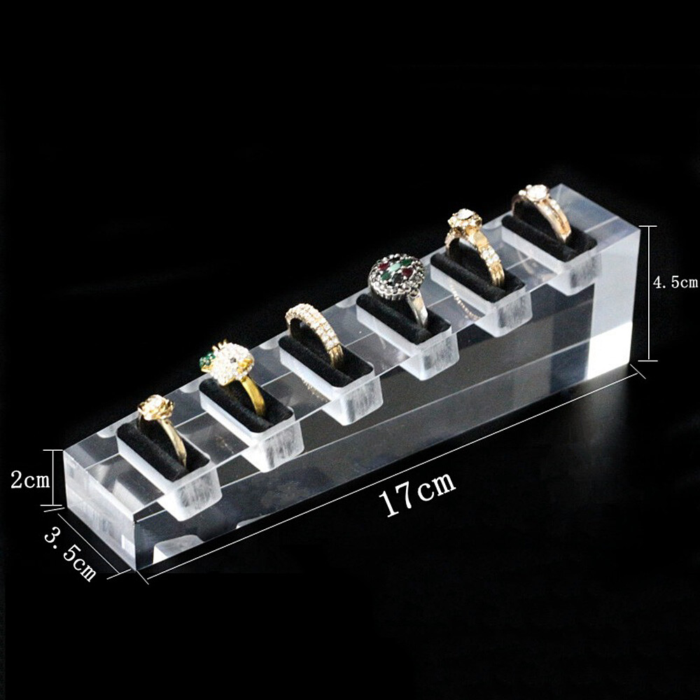 6 in 1 Rings Display Stand Jewelry Store Retail Tray Holder Storage ...