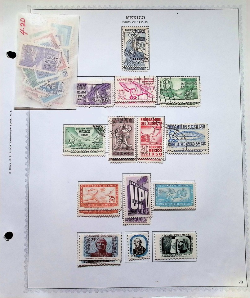 Mexico Collection On Minkus Album Pages 1941 To 1950 Plus More | eBay