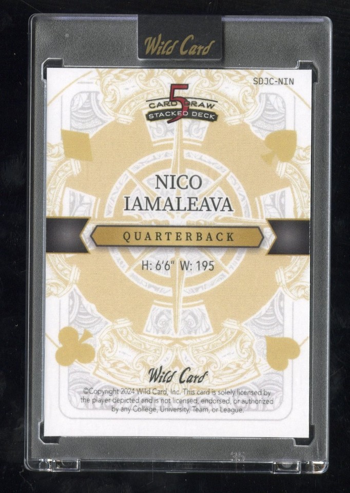 2024 Wild Card 5 Card Draw Stacked Deck Nico Iamaleava 1/1 Gold | eBay
