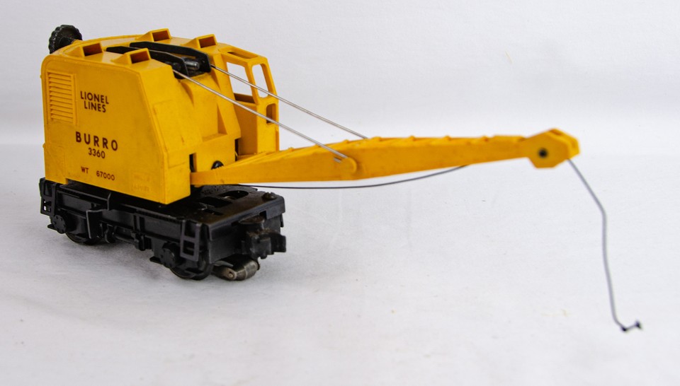 Lionel 1:48 O Scale Original Operating Burro Crane Model Train Car 3360 ...