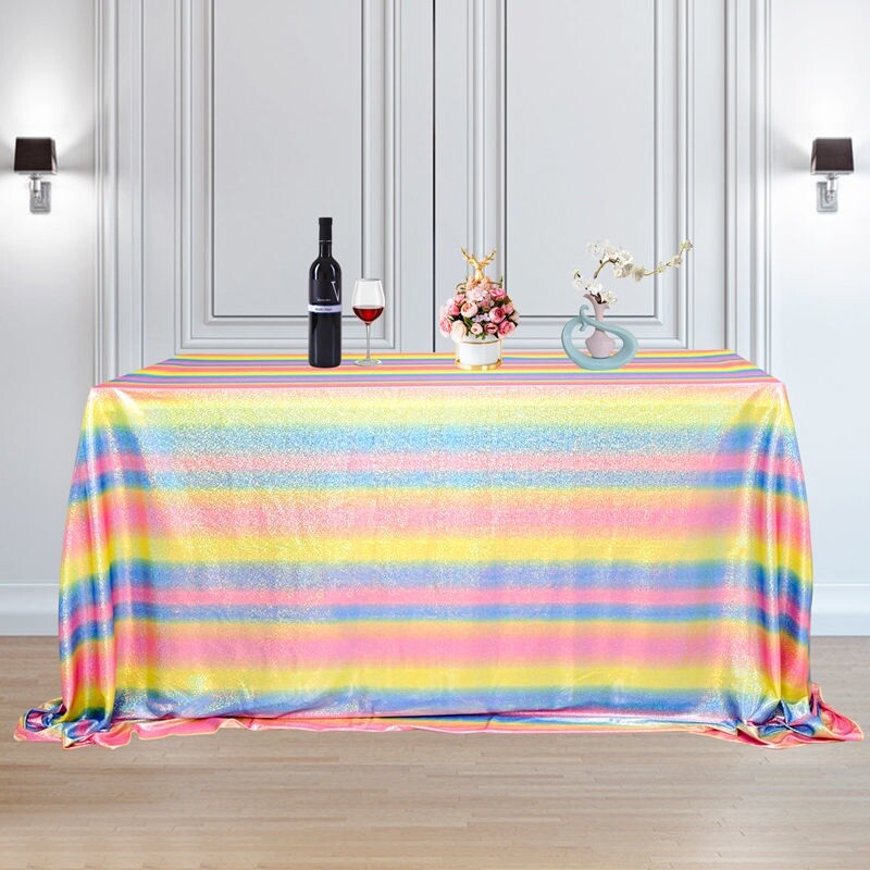 Sequin Table Cover Cloth Wedding Glitter Sparkly Iridescent Shimmer ...