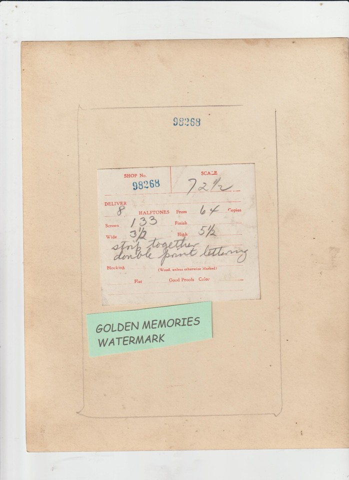 1920'S ORIGINAL ARCADE EXHIBIT CARD FILE PHOTO #1 5 1/2 X 3 1/2 GGA ...
