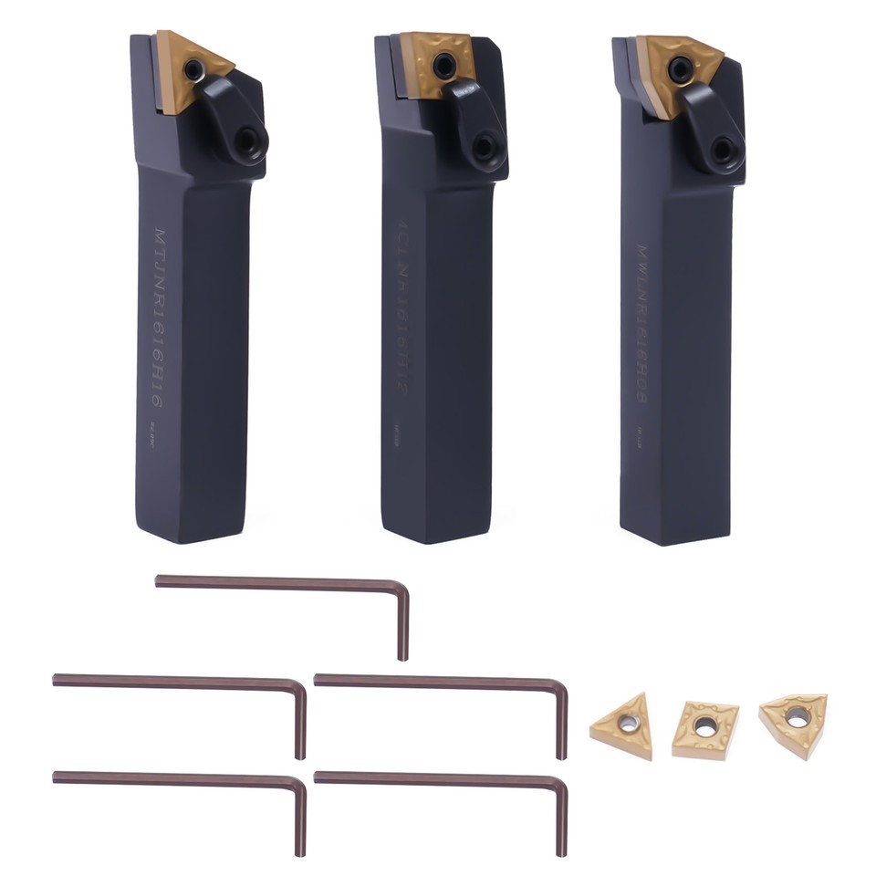 5/8" 36PCS Indexable Carbide Lathe Turning Tool Insert Holder Bit Set ...