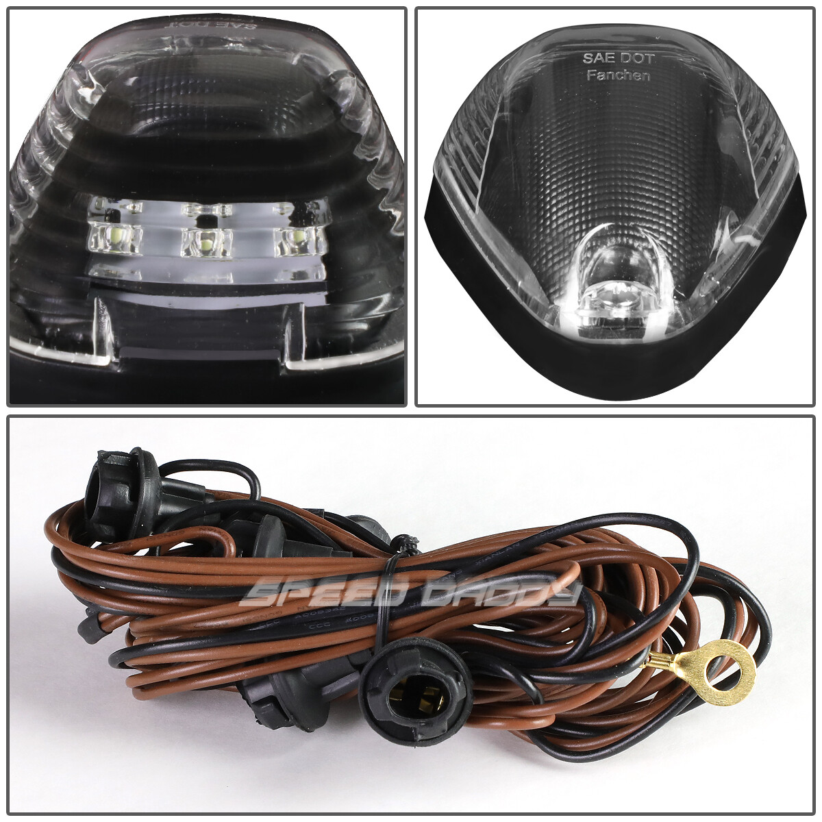 FOR 99-16 FORD SUPERDUTY 5PCS BLACK BLUE LED CAB ROOF RUNNING LIGHT ...