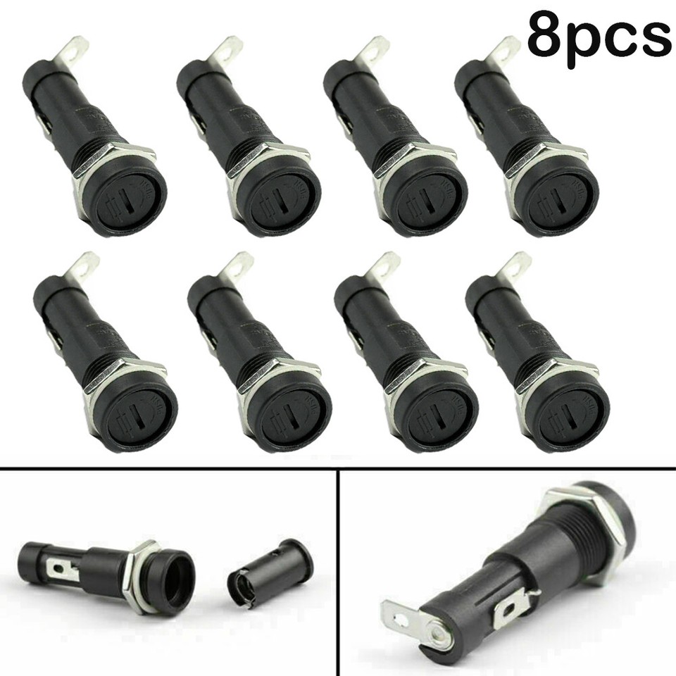 8PC SCI R3-9A Panel Mount Chassis Fuse Holder For 6x30mm Glass Fuses ...