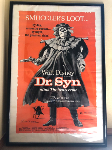 PATRICK MCGOOHAN SIGNED DR. SYN ALIAS THE SCARECROW 1-SHEET POSTER ...