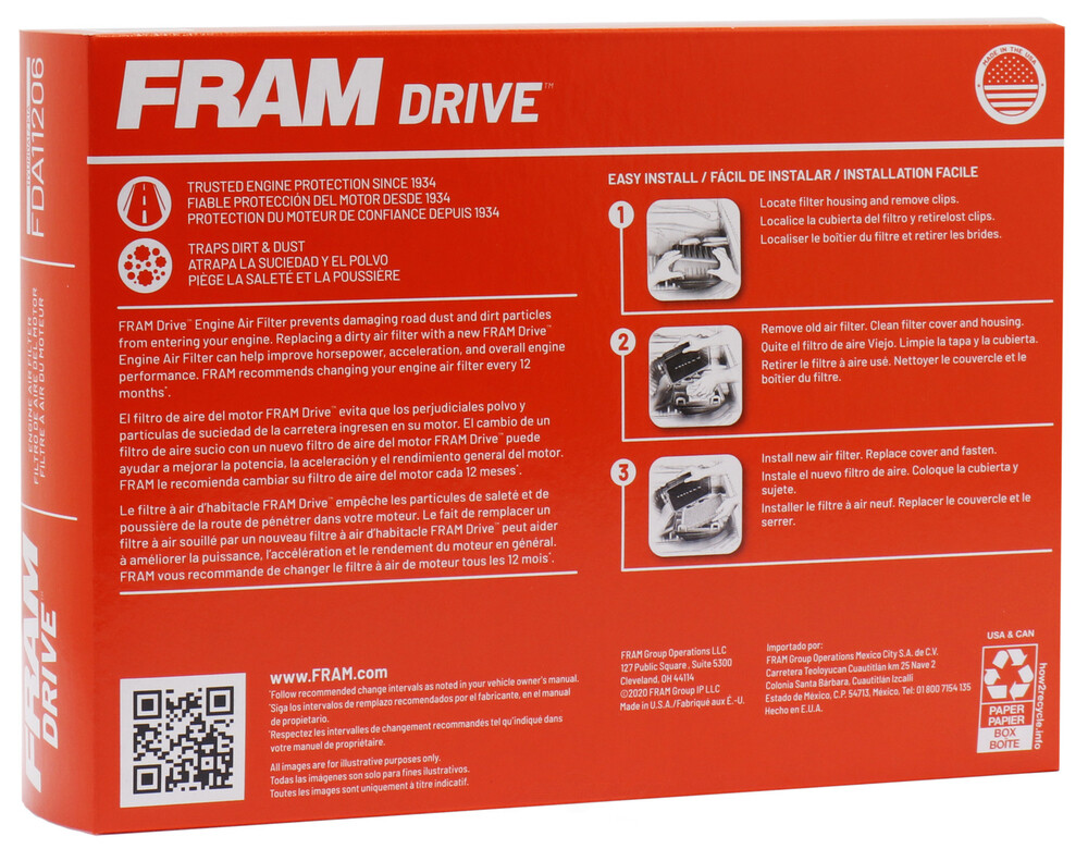 Air Filter-Drive Fram FDA11206 | eBay