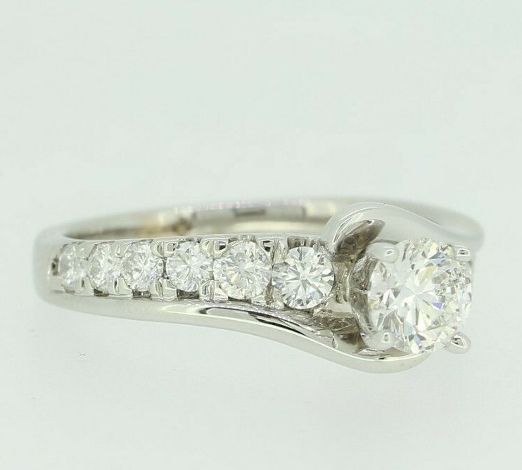 Gold Diamond Ring - 18ct White Gold 1.01ct Diamond Ring Size J 1/2 ...