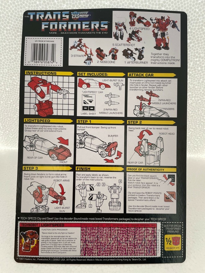 Transformers G1 Carded Set Technobots Computron reissue Version MISB ...