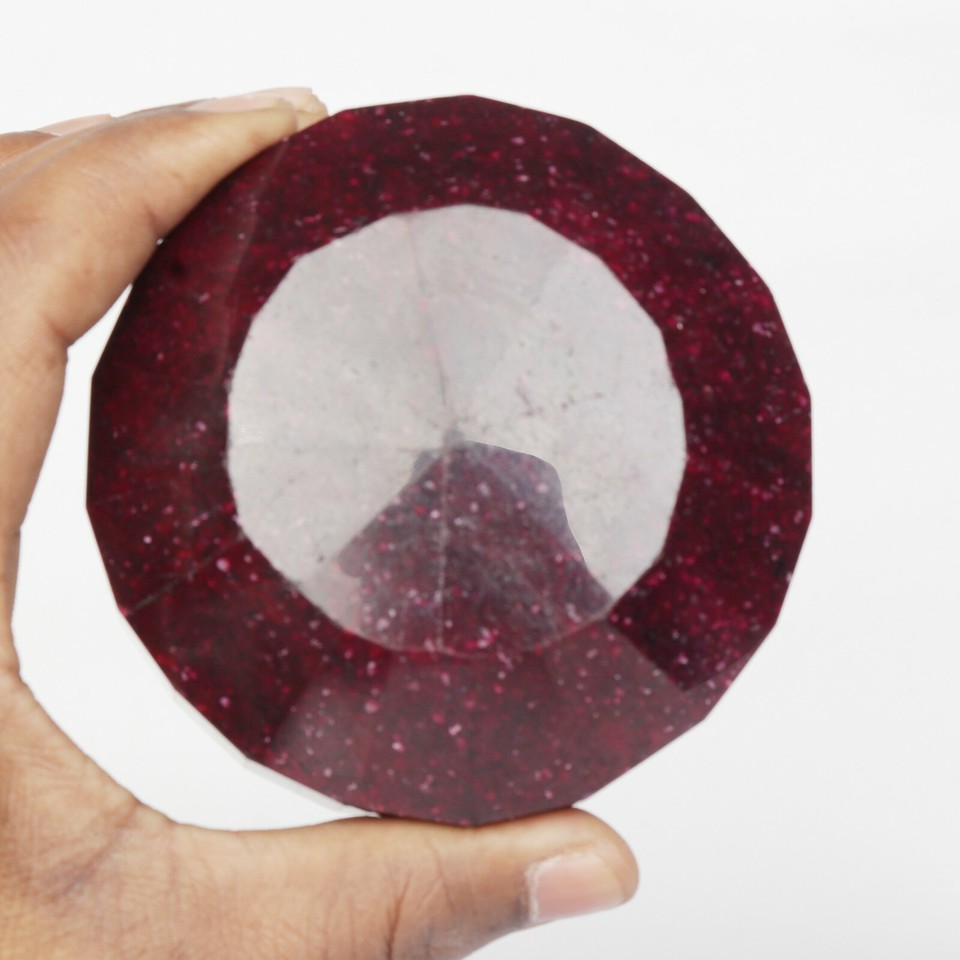 1000 Ct. Natural Large Size Red Ruby Round Cut Faceted Loose Gemstone ...