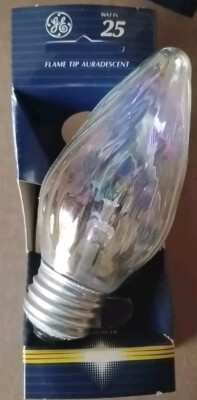 (2) Vintage GE Standard 25 W Flame Tip Crystal Bulbs Medium Base | eBay