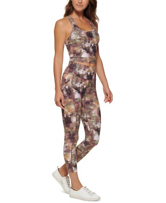 $50 Calvin Klein Performance Printed Racerback Cropped Tank Top ...