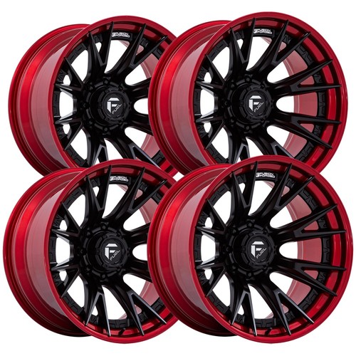 (Set of 4) Fuel Fusion Forged Catalyst 22x12 8x6.5" -44mm Black/Red ...