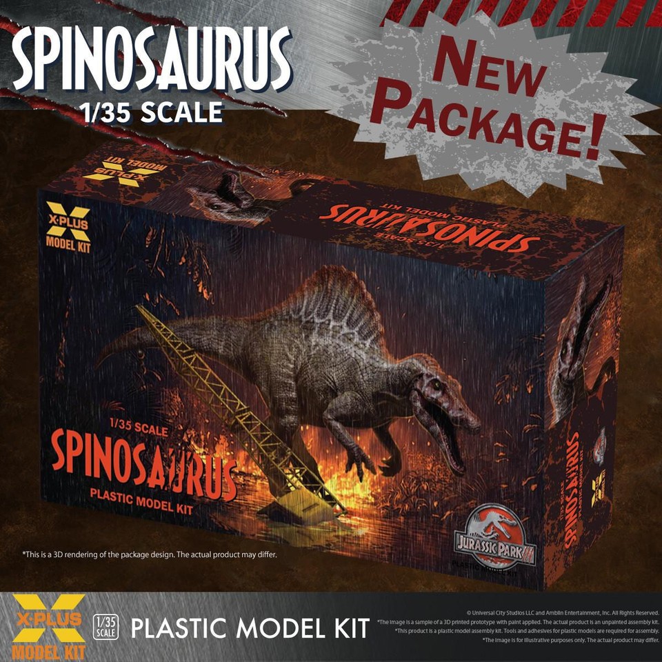 1/35 X-Plus Jurassic Park III Spinosaurus Plastic Model Kit (New Box ...