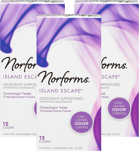 Norforms Feminine Deodorant Suppositories, Long Lasting Odor, Tropical ...