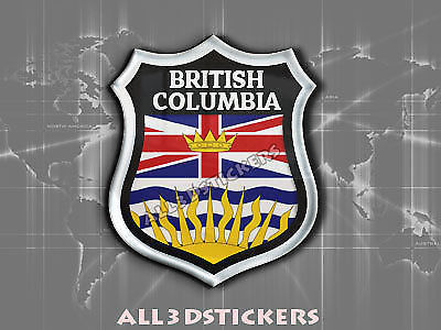 3D Emblem Sticker Resin Domed Flag British Columbia - Adhesive Decal ...