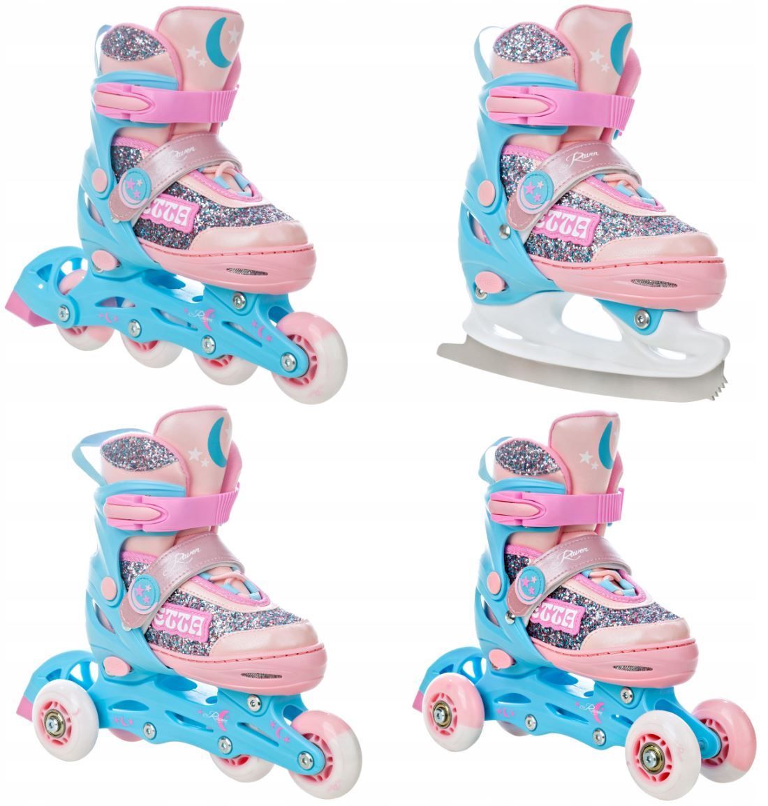 Roller Etta Raven modulable en patin à glace et triskate rose pour l ...