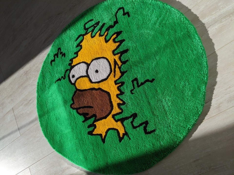 Homer Simpson in Bush Handmade Custom Tufted Rug THe Simpsons floor ...