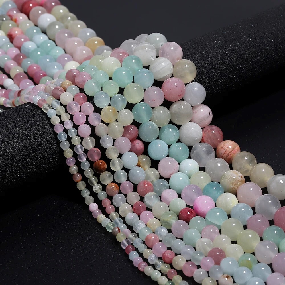 4-12mm Natural Gemstone Multicolor Cyan Jade Round Spacer Beads Jewelry ...