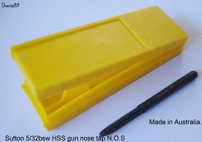 5/32" bsw Sutton H.S.S gun nose tap N.O.S x 1 tap. Made in Australia ...