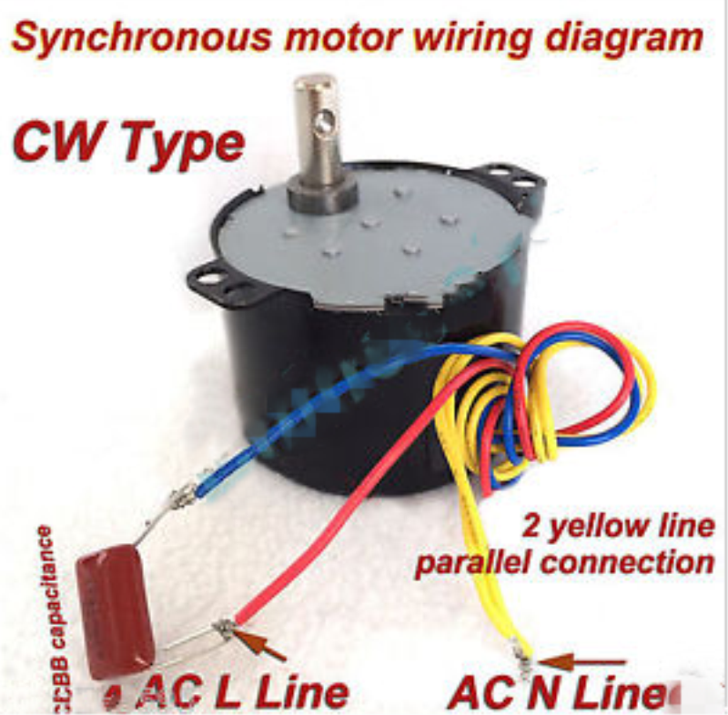 Synchronous Motor 50KTYZ AC 110V 120V 50/60Hz 20rpm/m CW/CCW 6W Torque ...
