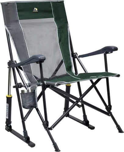 GCI Outdoor RoadTrip Rocker Foldable Rocking Camp Chair, Hunter Green ...