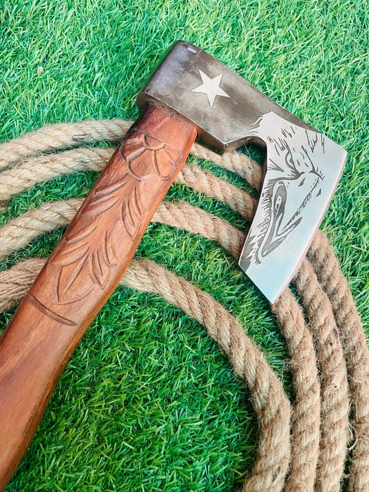 Hatchets CUSTOM Handmade Carbon Steel Viking TOMAHAWK AXE, BEARDED ...