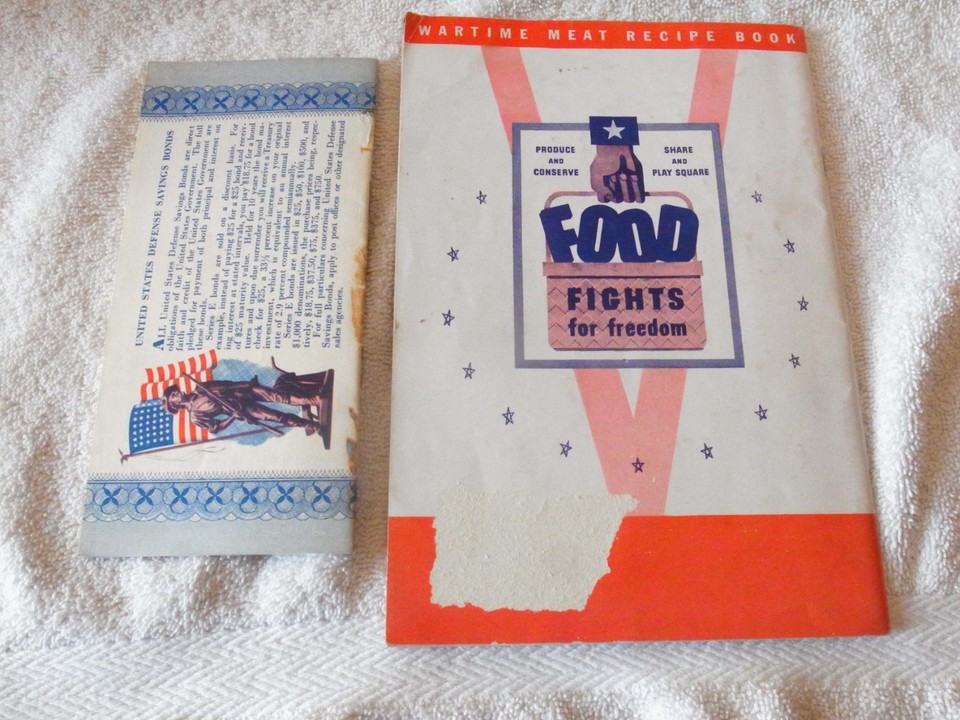 Vintage Patriotic WWII Military War Bond Booklet + Meat Cookbook ...