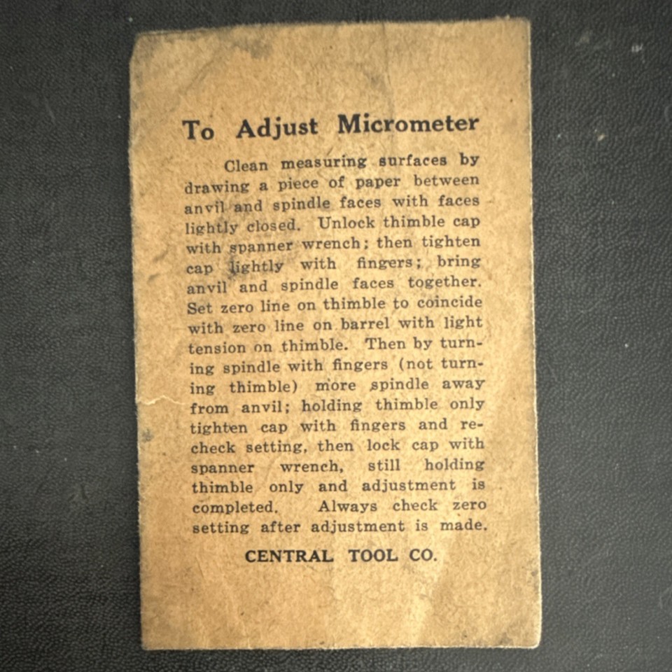 Central Tool Co. Outside Micrometer Set Mechanical 0-3 in Measurement ...