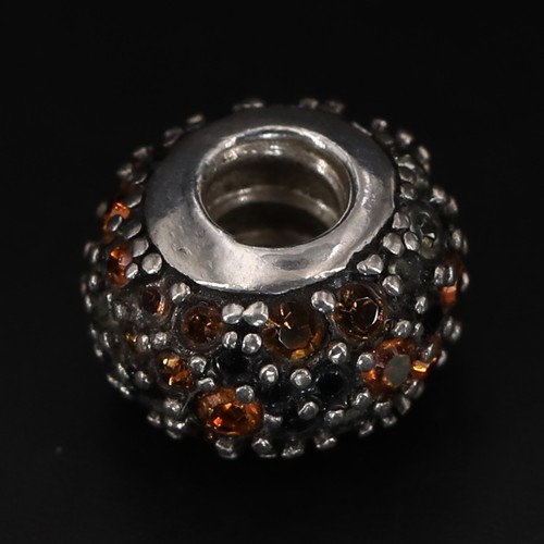 Sterling Silver - CHAMILIA Crystal Pave Ball Bracelet Charm Bead - 4g ...