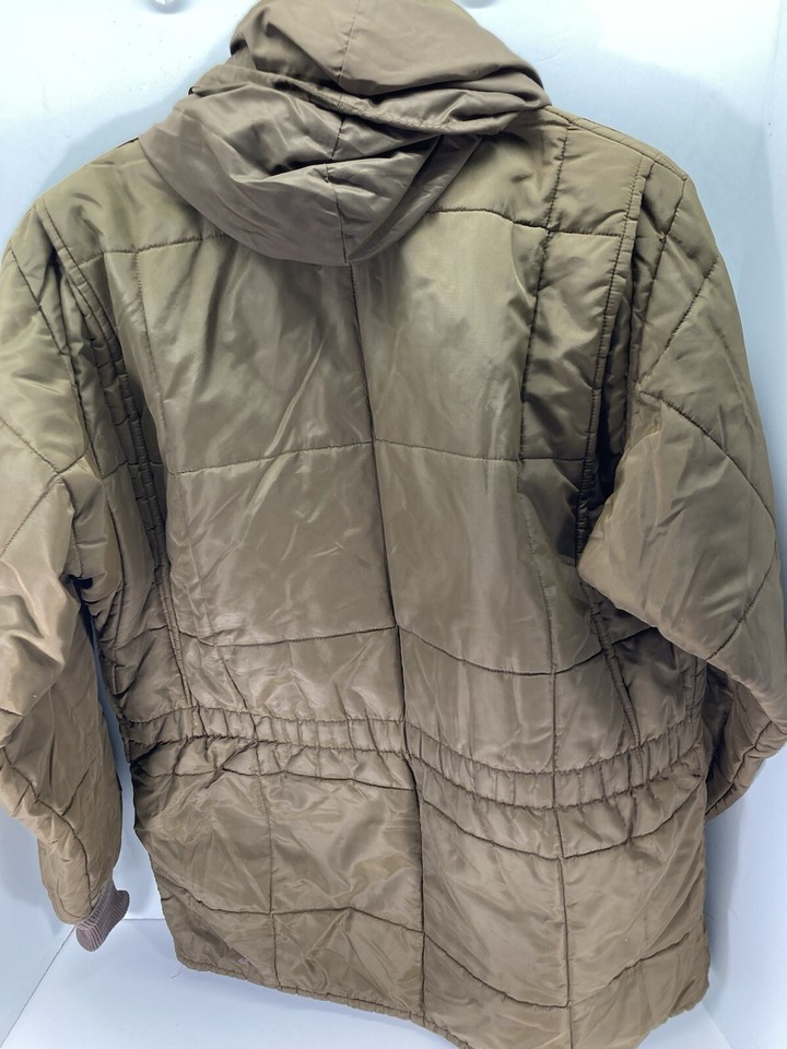 Bob Allen Shooting Coat Men Size Medium Brown Full Zip Hood Quilted ...