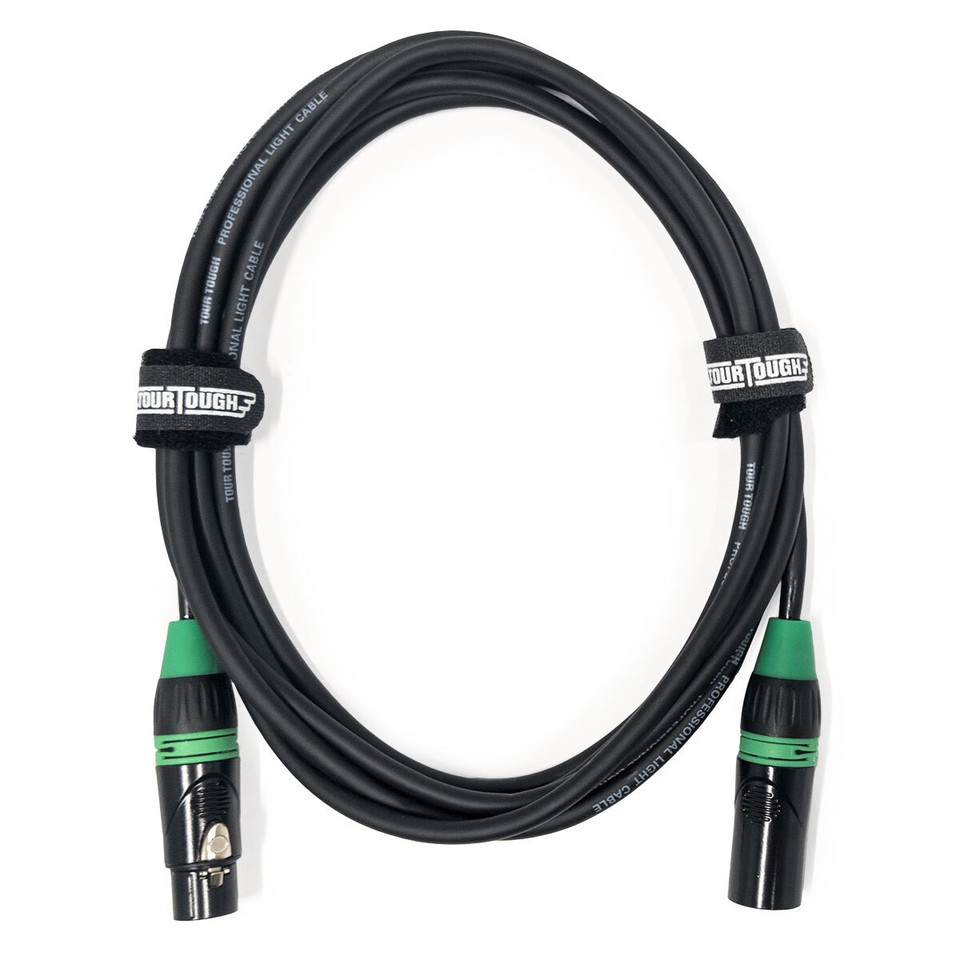 3' - 100' Color Coded 3-Pin Professional Light DMX Cable with Locking ...