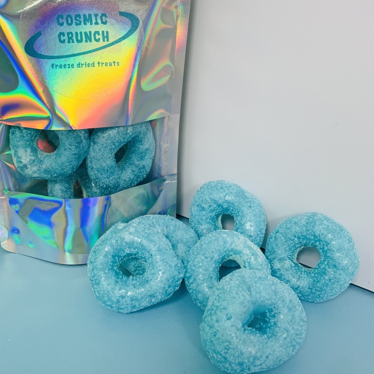 Freeze Dried Blue Raspberry Rings ~ Crunchy Sweets / Candy ~ Great Gift ...