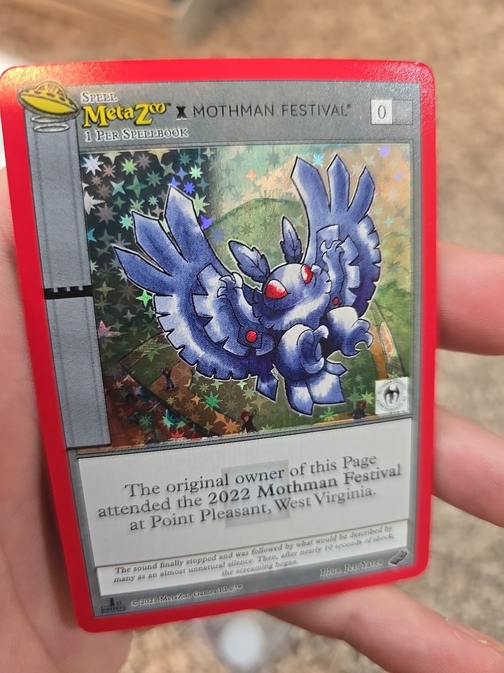 2022 MetaZoo x Mothman Festival Mothman Promo VERY RARE 1st Moth Fest ...