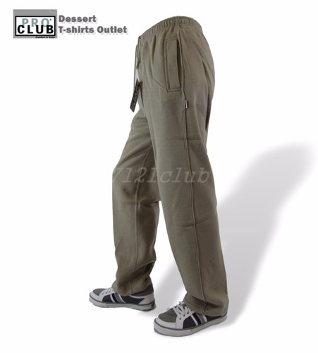 PRO CLUB Men's Sweatpants Fleece Jogger Pants Standard Fit Open Bottom ...