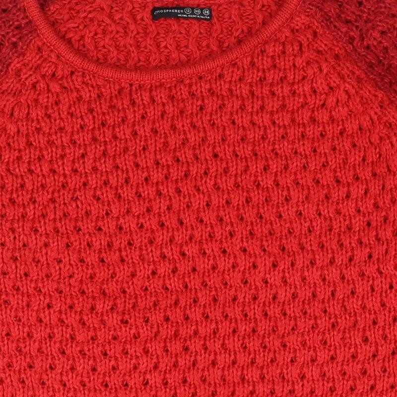 Primark Womens Red Scoop Neck Acrylic Blend Jumper Size 12 | eBay UK