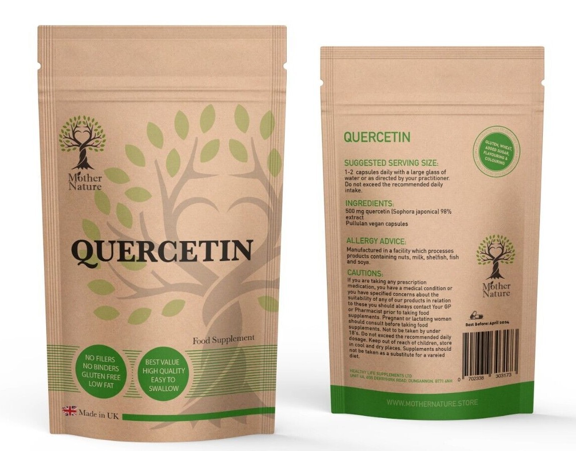 Quercetin 500mg Vegan Capsules 98% Genuine Extract Quercetin Powder ...