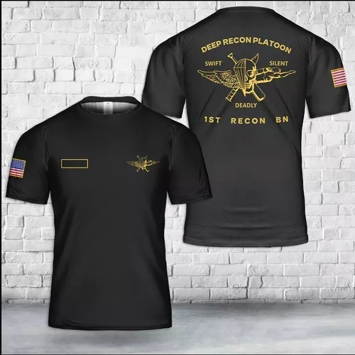 Custom Name US Marine Corps Deep Recon Platoon - 1st Recon Bn AOP 3D T ...