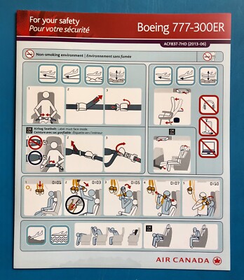 2013 AIR CANADA SAFETY CARD--777-300 | eBay