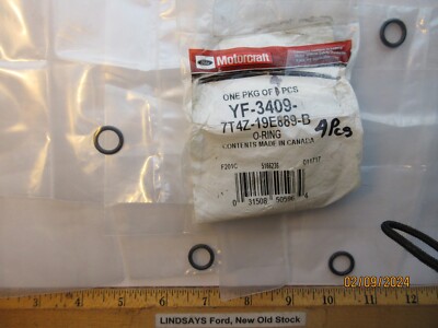 4 OEM UNOPENED PCS FORD MOTORCRAFT YF-3409 "RING" O-RING, BLACK, 7T4Z ...