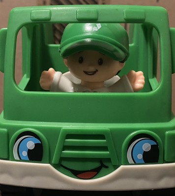 Little People Garbage Truck Green Recycling Toy & Fisher Price Trash ...