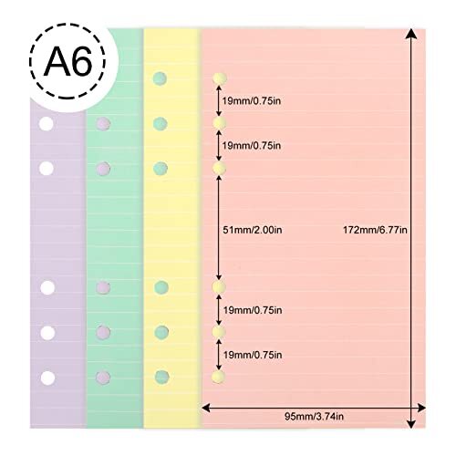 A6 Refills Paper, A6 Binder Planner Loose A6 Paper A6ColorLined Paper ...