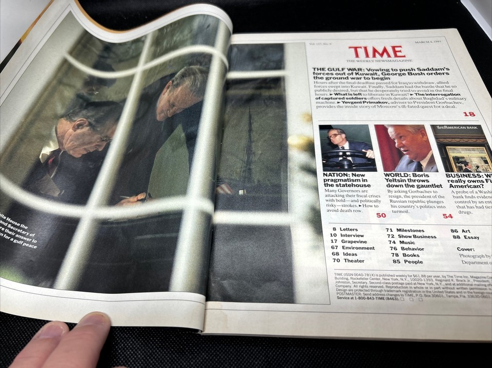 Time Magazine March 4, 1991 Into Kuwait! | eBay