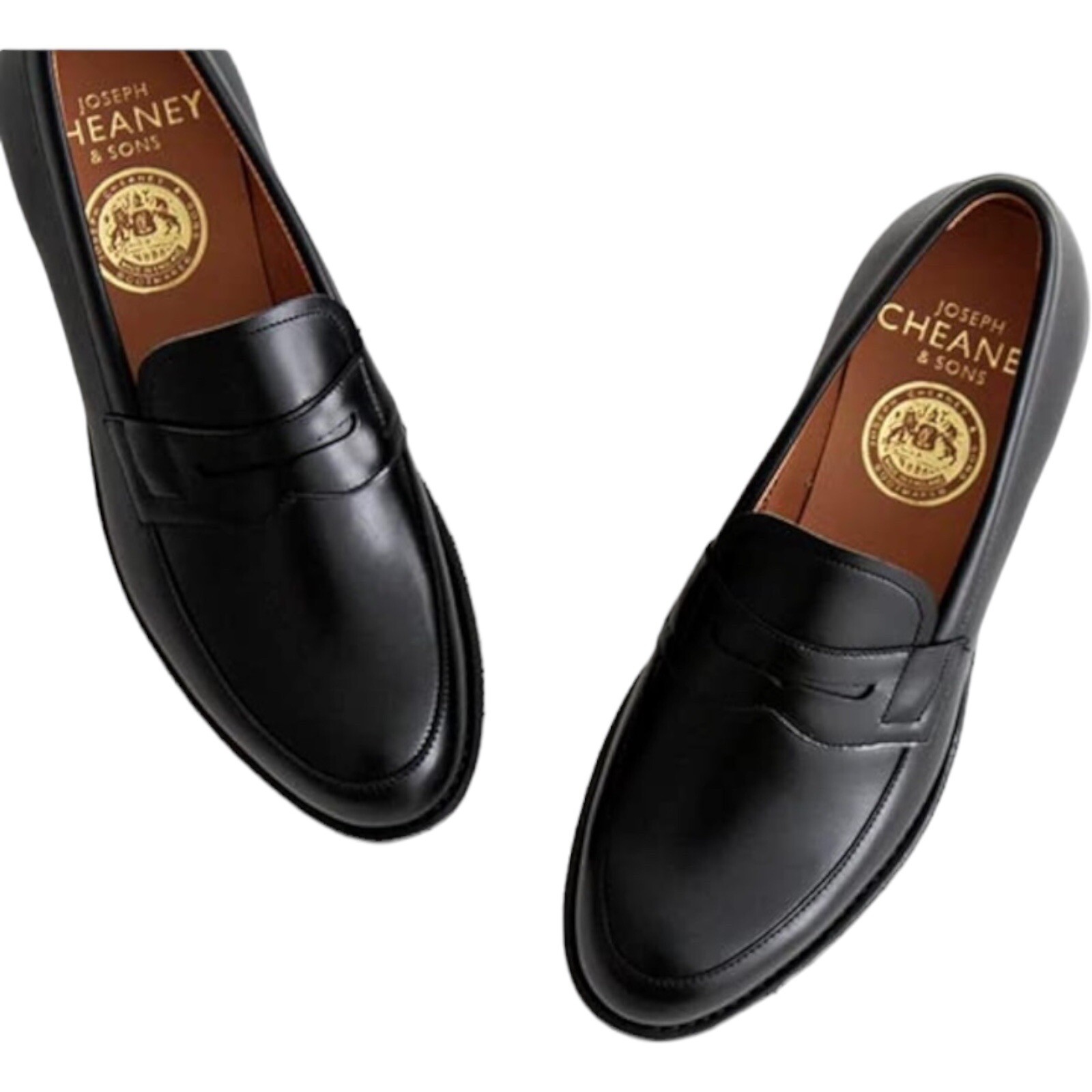 Joseph Cheaney Bonnie Black Calf Leather Shoes Preppy… - Gem