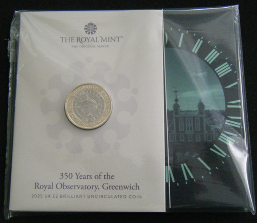 2025 ROYAL OBSERVATORY GREENWICH £2 TWO POUND COIN BU PACK - IN STOCK ...
