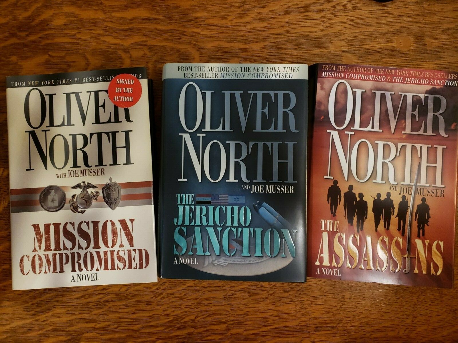 3 Books Mission Compromised Signed Jericho Sanction Assassins by Oliver North | eBay