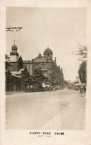 RP Postcard - Municipal Hall & Albert Road, Colne, Pendle, Lancashire ...