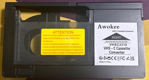 Awokee VHS-C VHS VCR Cassette Adapter for Camcorder Tape VHSC2310 | eBay